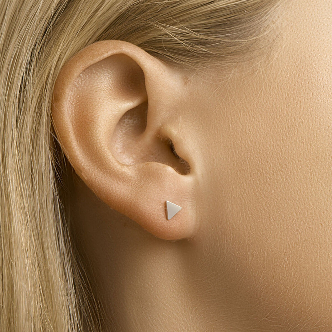 triangle earrings silver rhodium plated – Juwelier van der Kooij
