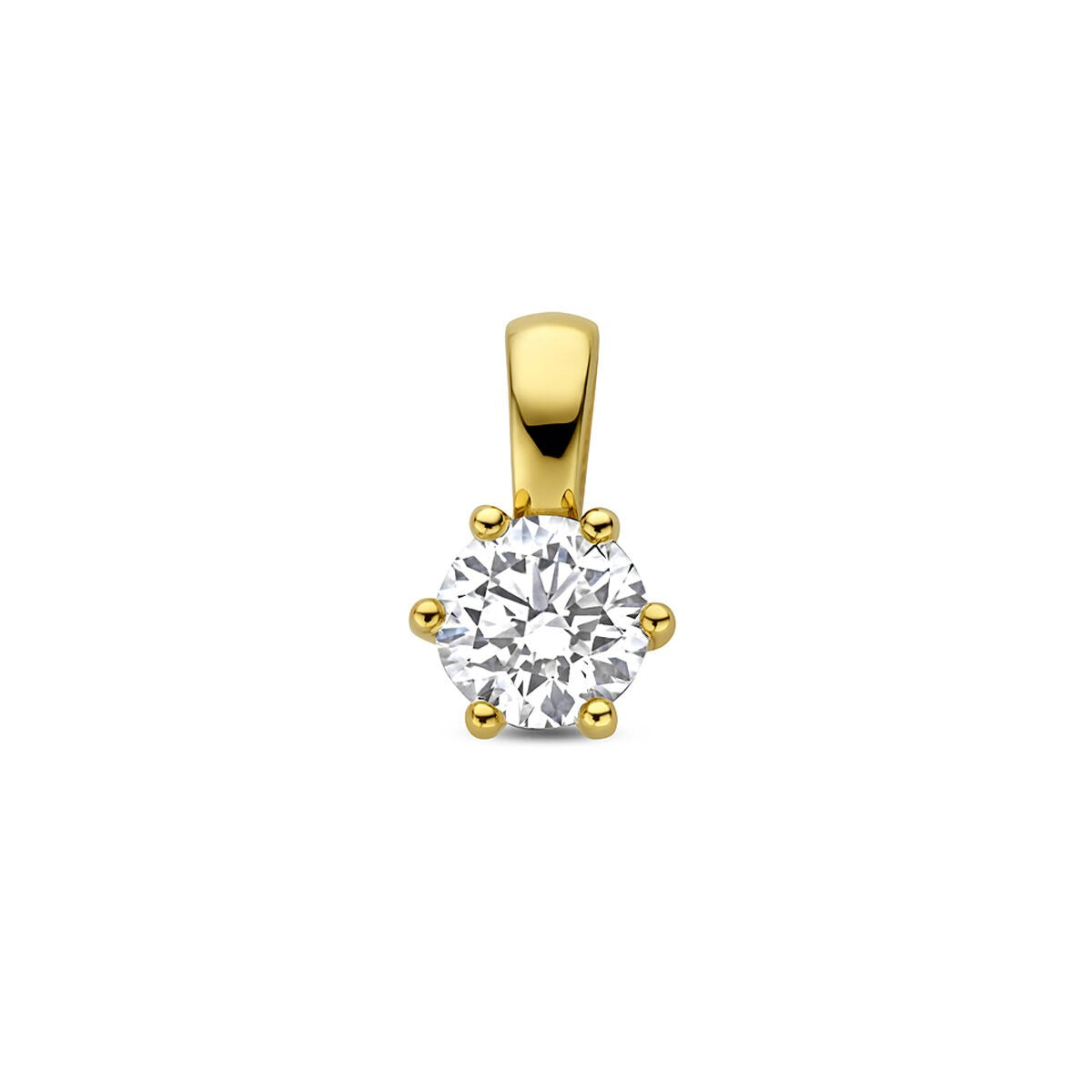 Gouden hanger met lab grown diamant – 14k geelgoud – Juwelier van der Kooij