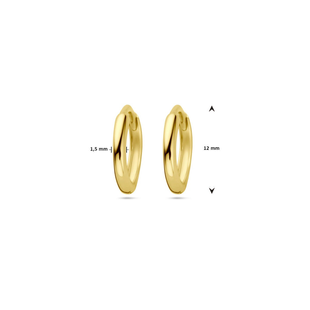 drop earrings 1.5 mm semi-circular tube 14K yellow gold – Juwelier van ...