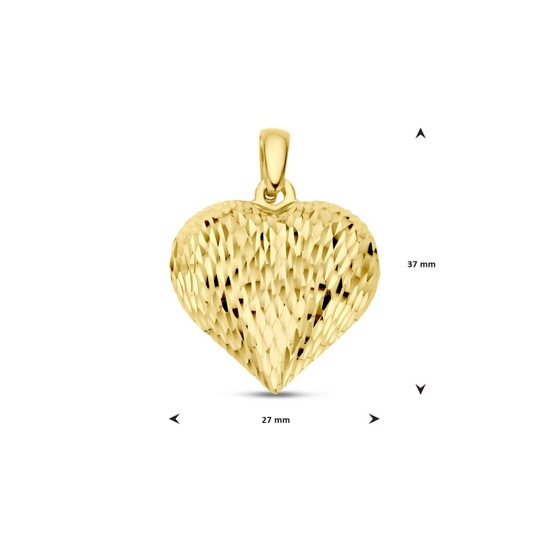 Van der Kooij Collection - pendant heart diamond-plated 27 mm 3 micron ...